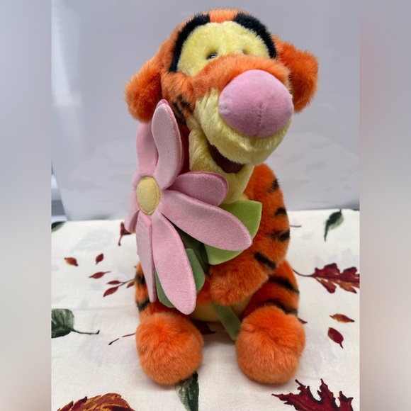 Disney | Toys | Disney Tigger Plush With Flower | Poshmark